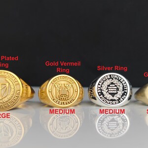 Personalized University Class Ring: Handmade Sterling Silver, Gold ...