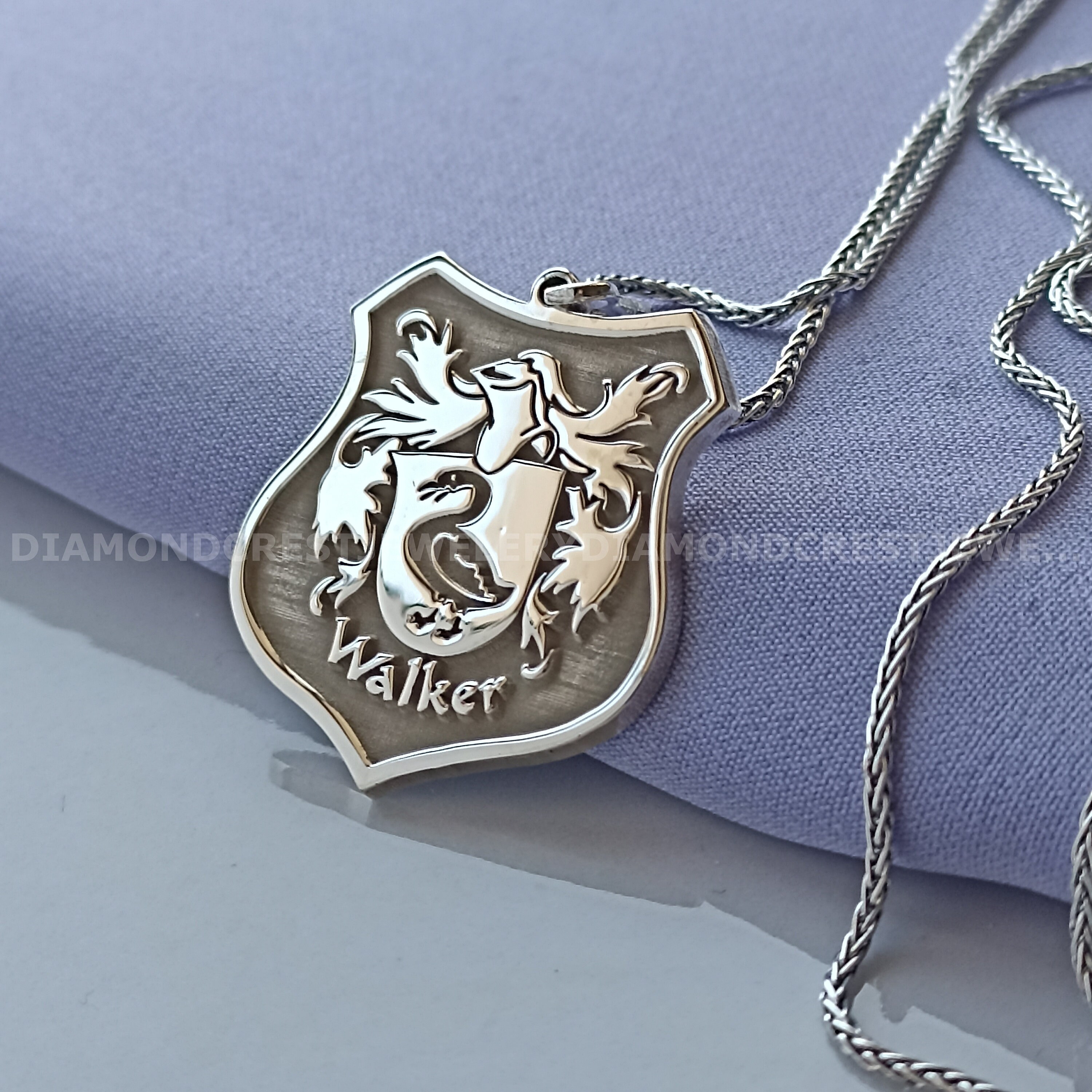 Coat of Arms Necklace, Family Crest Necklace, Custom Signet Pendant ...