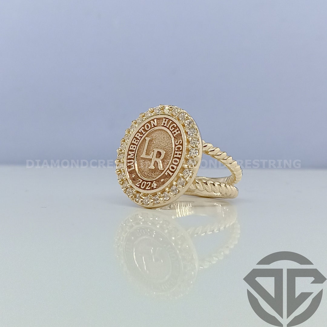 14K Solid Gold University Ring, 14K Gold College Ring, College Class ...