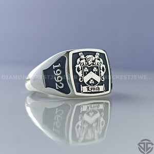 Coat of Arms Ring, Family Crest Rings, Custom Signet Ring, Crest Ring ...