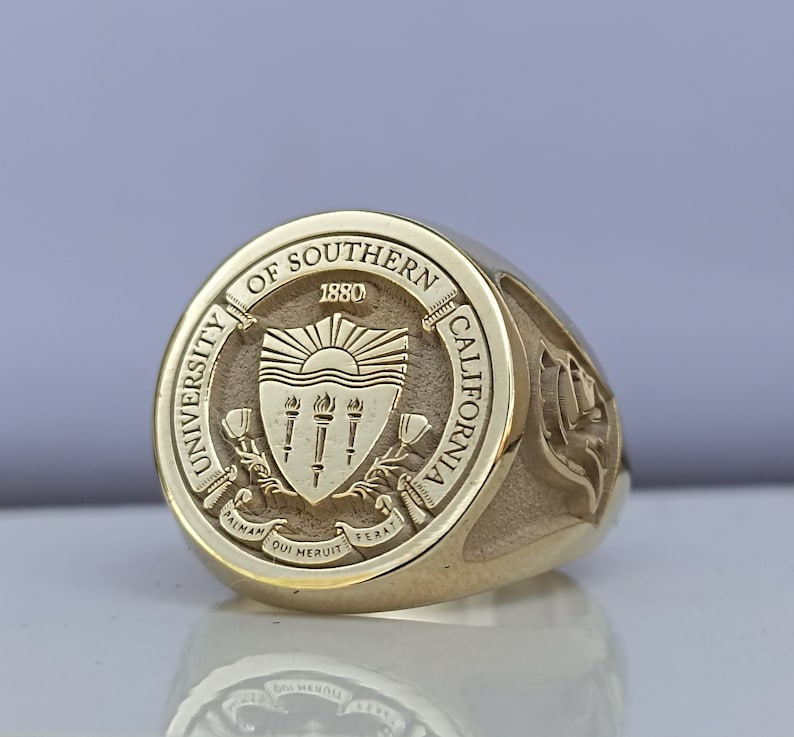 10K Gold University Ring, 14K Gold College Ring, College Class Ring ...