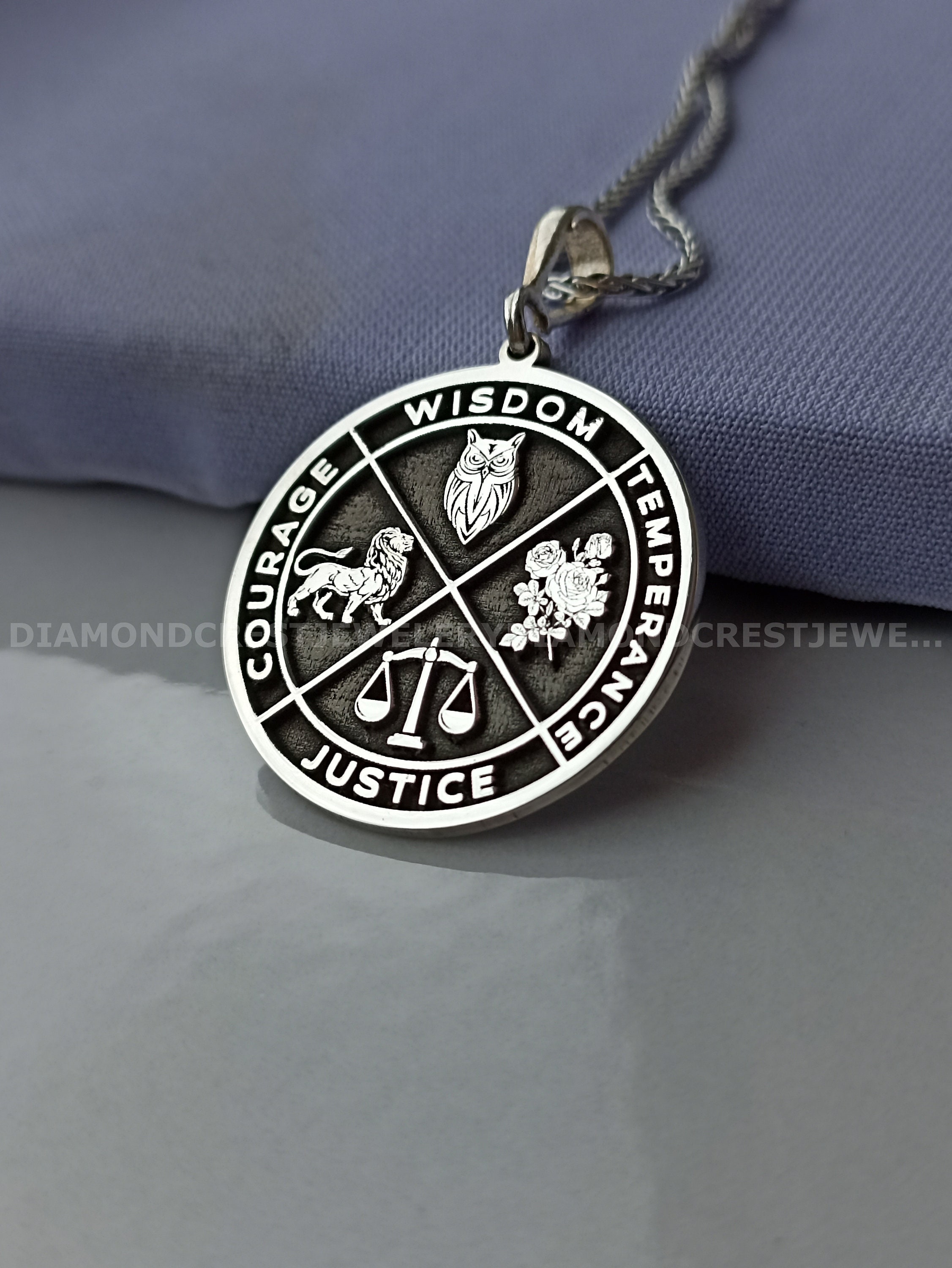 The Cardinal Virtues, Stoic Necklace,justice Wisdom Temperance Courage ...