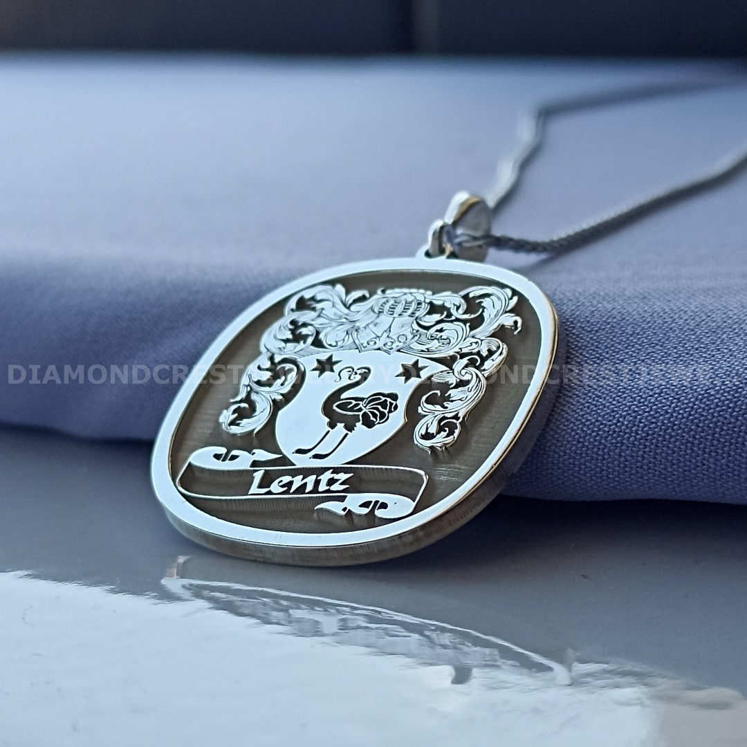 Coat of Arms Necklace, Family Crest Necklace, Custom Signet Pendant ...
