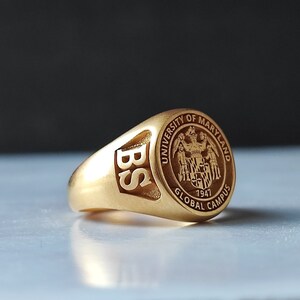 14K Gold University Ring, 14K College Ring, College Class Ring ...