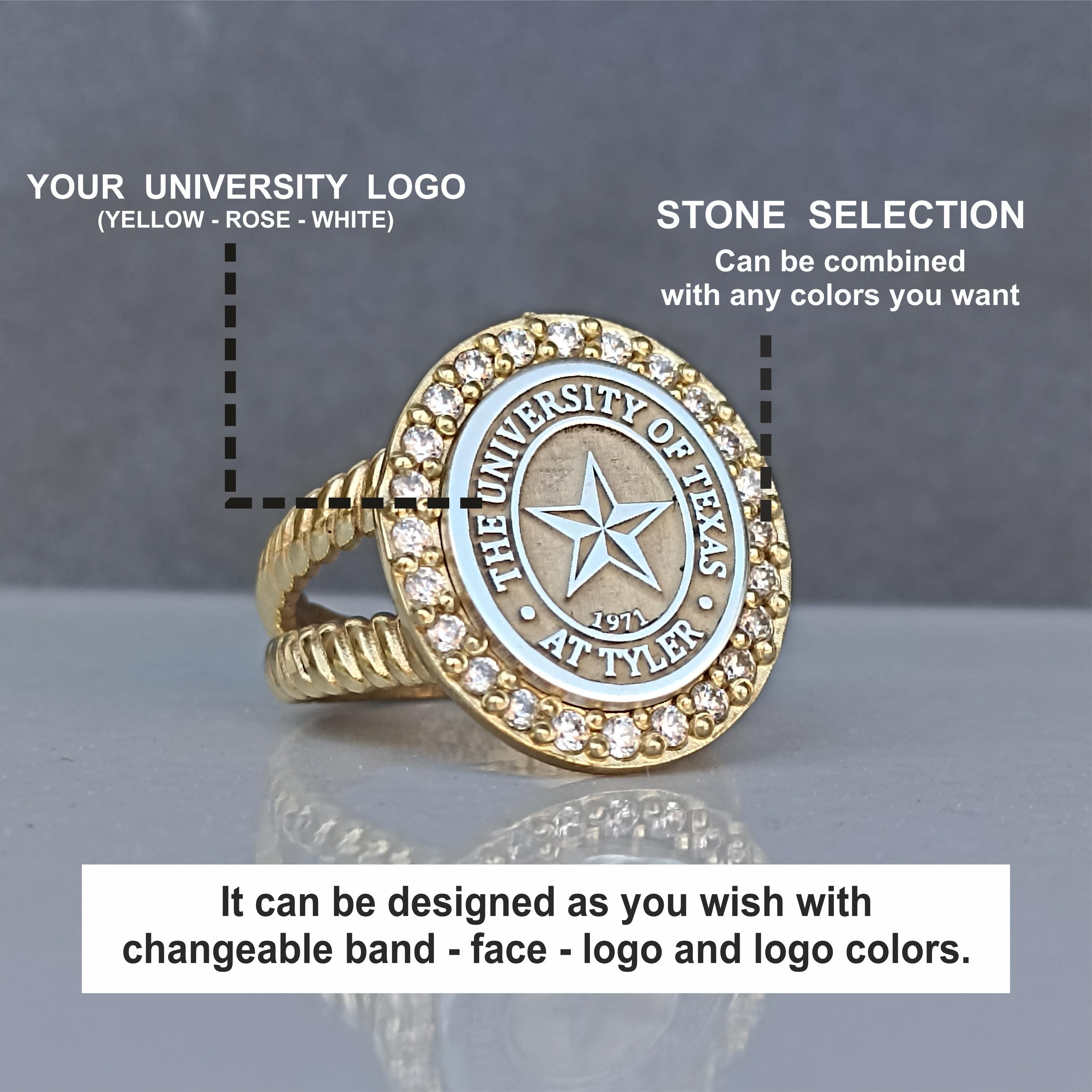 Personalized University Emblem Statement Ring for Alumni, Texas Tech ...