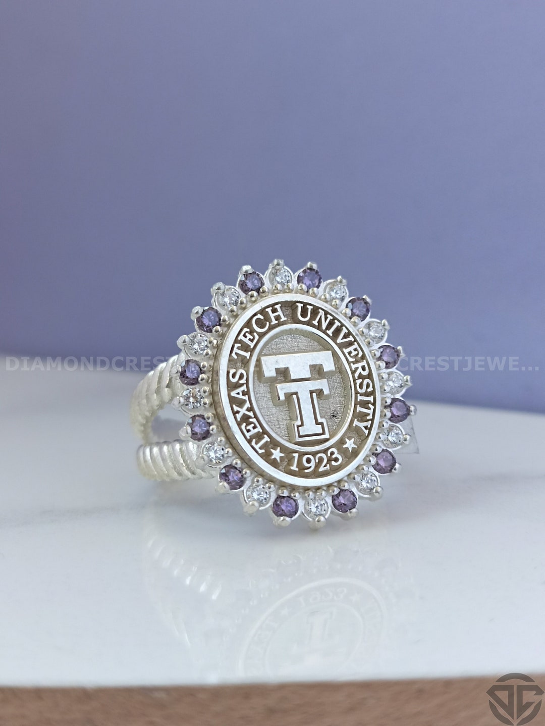 Personalized University Emblem Statement Ring for Alumni, Texas Tech ...