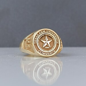 Texas A&M University Commerce Gold Class Ring • 10K Solid Gold ...