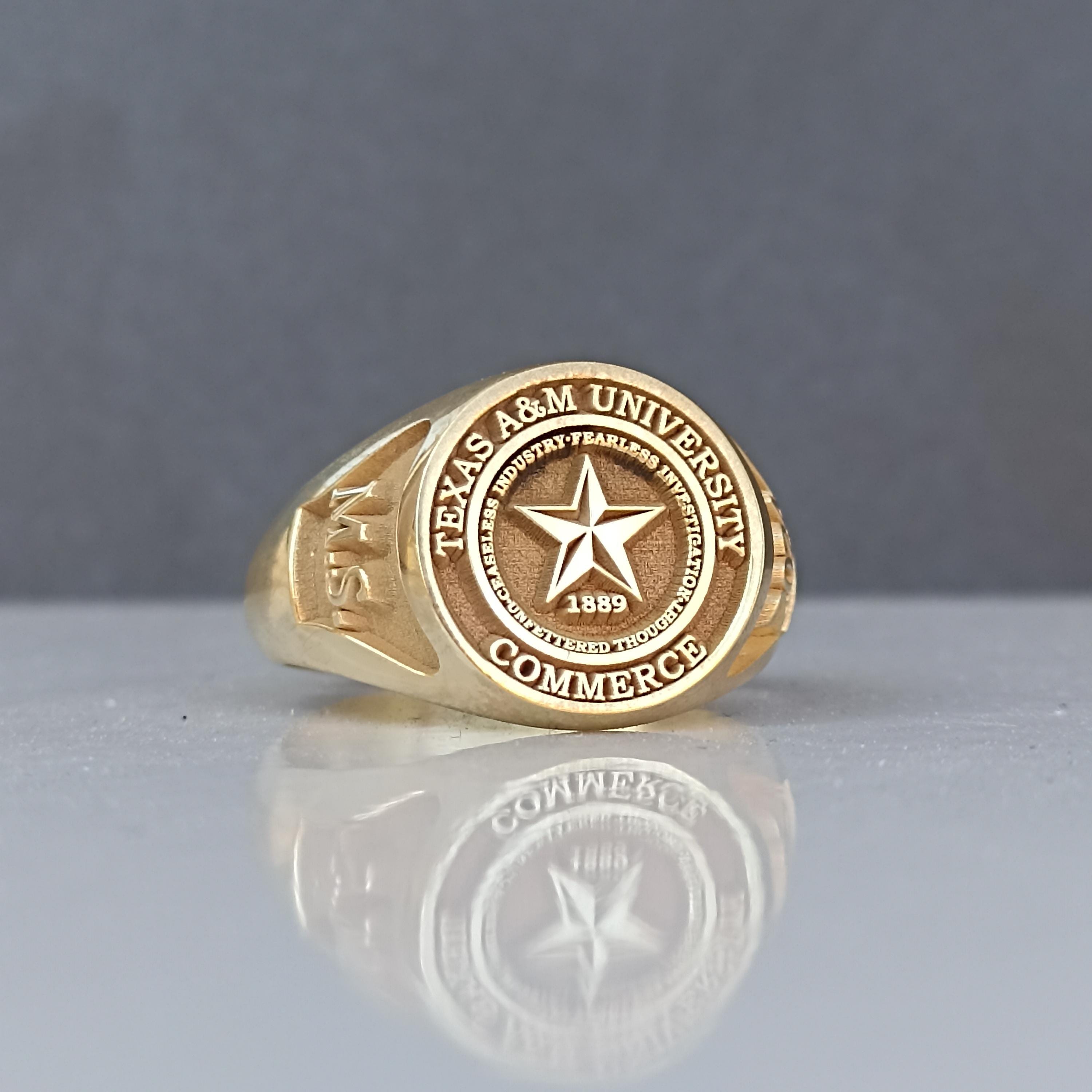 Texas A&M University Commerce Gold Class Ring • 10K Solid Gold ...