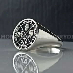 Stoic Rings, Justice Wisdom Temperance Courage Ring, Four Virtues Ring ...