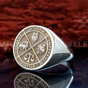 Stoic Rings, Justice Wisdom Temperance Courage Ring, Four Virtues Ring ...
