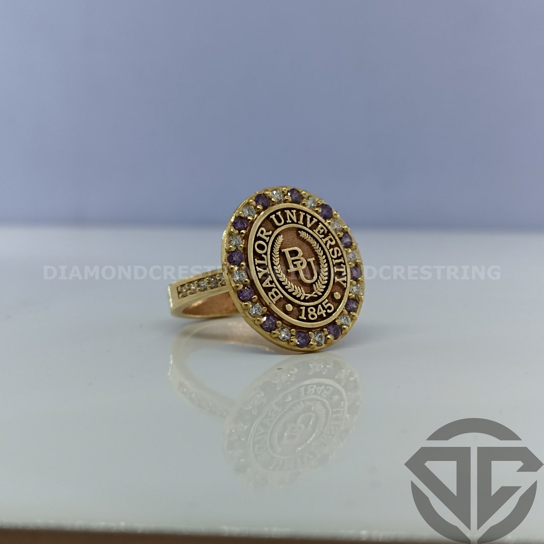 Solid Gold College Ring: Custom University Class Ring, Personalized ...