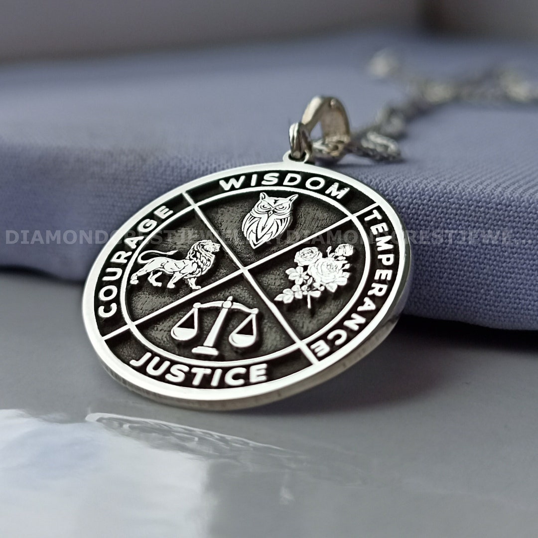 The Cardinal Virtues, Stoic Necklace,justice Wisdom Temperance Courage ...