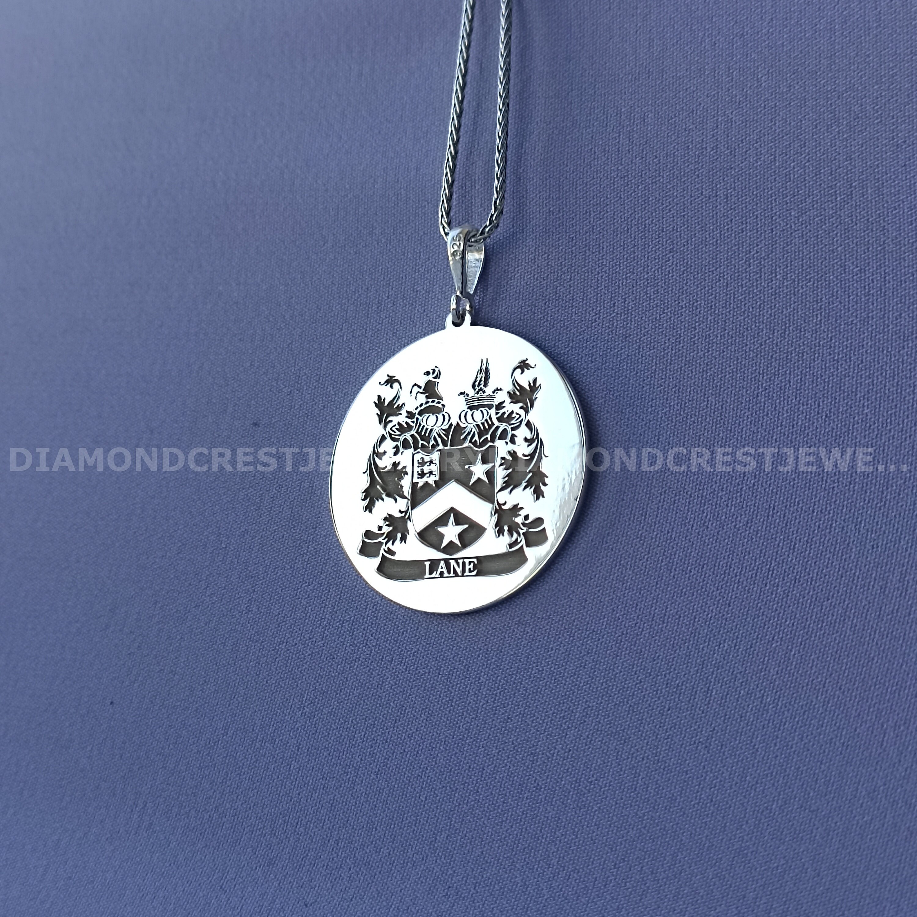 Coat of Arms Necklace, Family Crest Necklace, Custom Signet Pendant ...