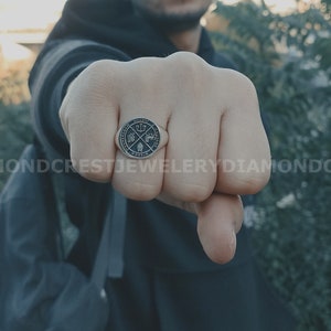 18K Solid Gold Four Virtues, Justice Wisdom Temperance Courage, Ring ...