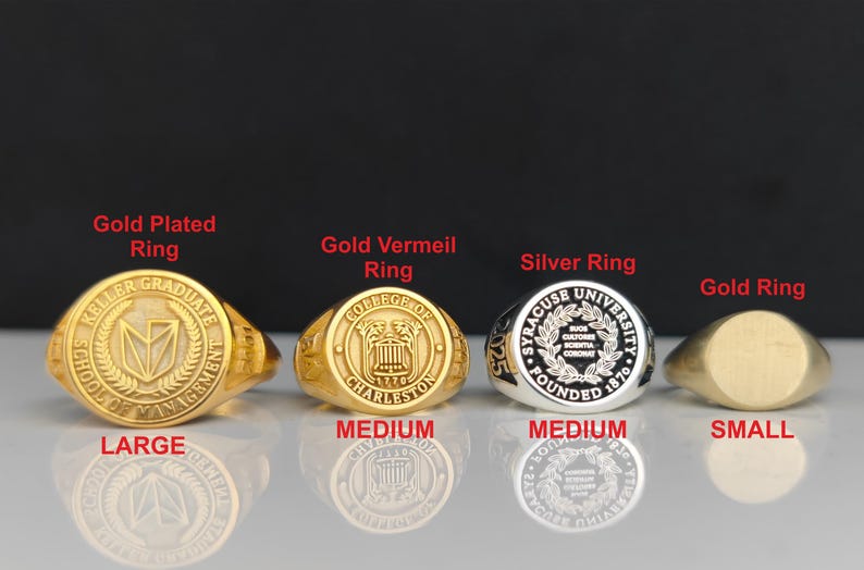 Customizable University Ring, 10K School Ring, College Class Ring ...