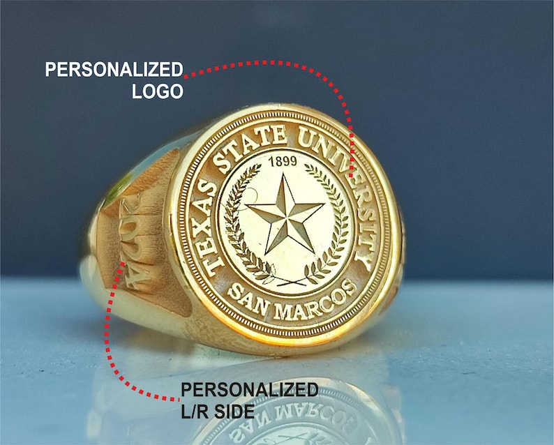 Customizable University Ring, 10K School Ring, College Class Ring ...