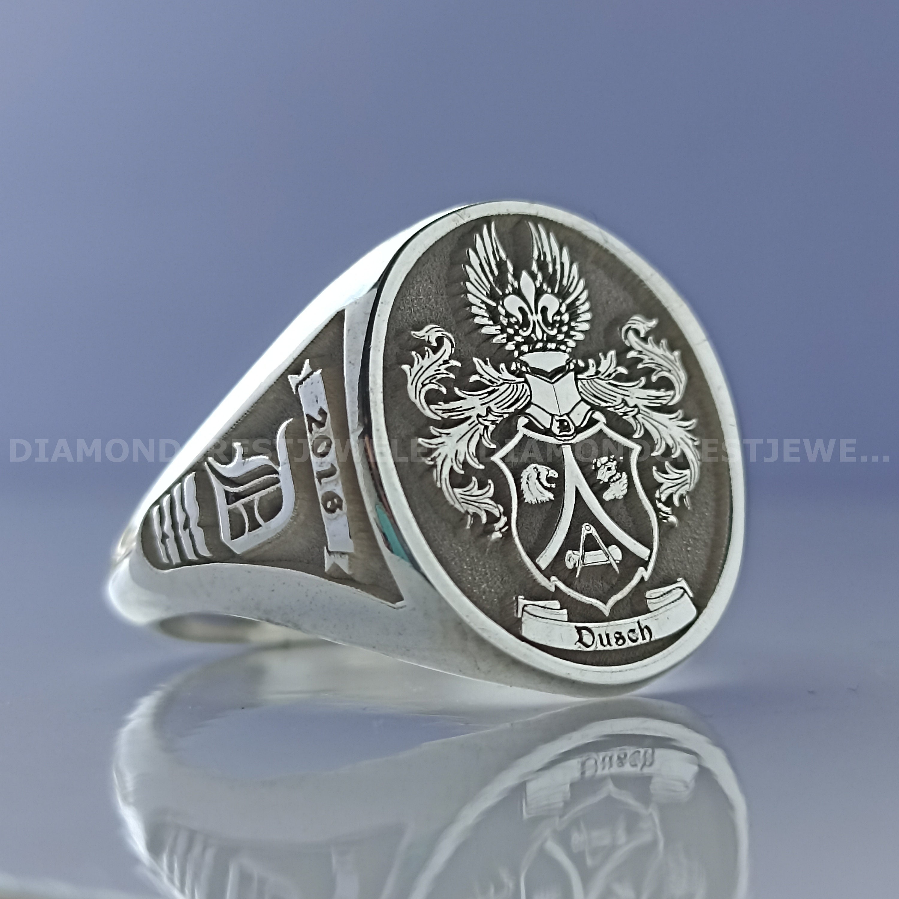 Coat of Arms Ring, Family Crest Rings, Custom Signet Ring, Crest Ring ...