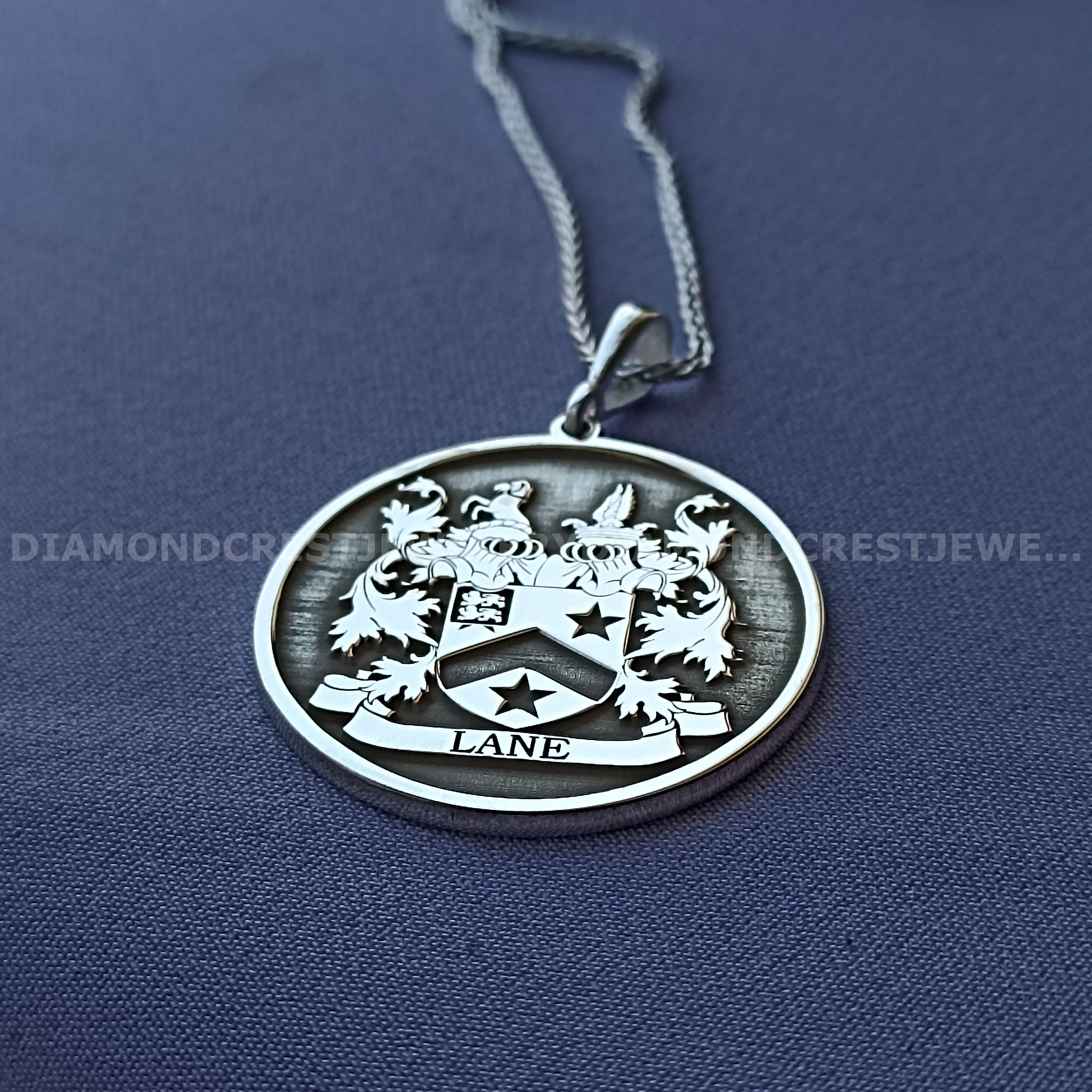 Coat of Arms Necklace, Family Crest Necklace, Custom Signet Pendant ...