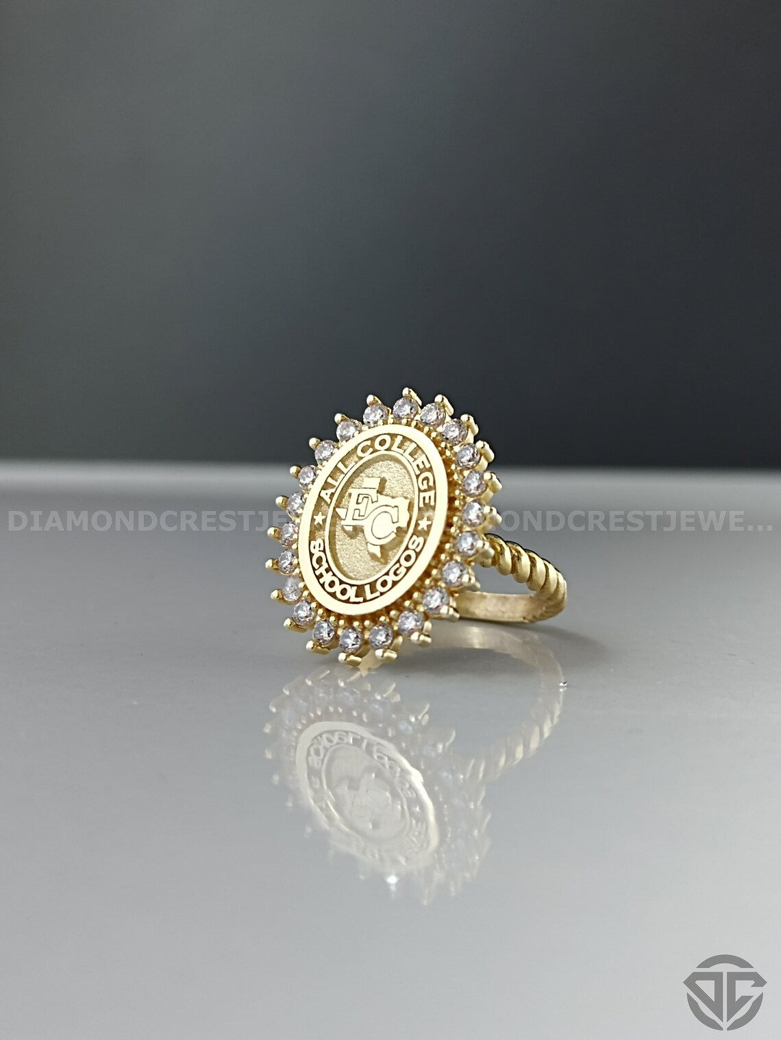 Solid Gold University Ring, Gold College Ring, College Class Ring ...