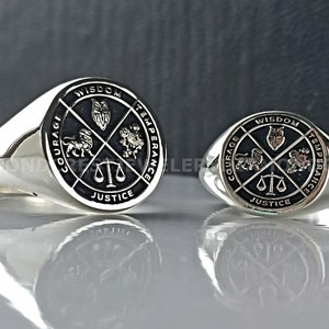 Stoic Rings, Justice Wisdom Temperance Courage Ring, Four Virtues Ring ...
