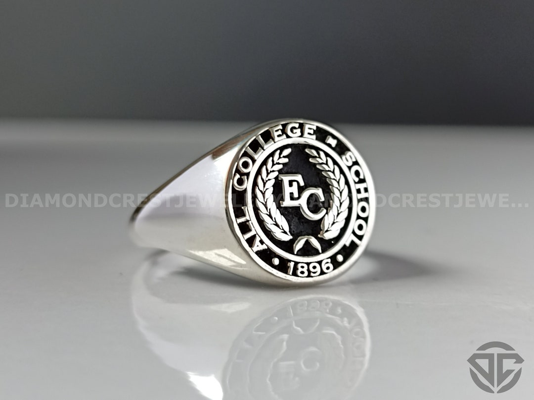 Handmade Sterling Silver College Class Ring: Personalized University ...