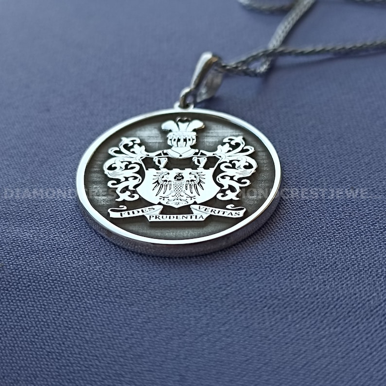 Coat of Arms Necklace, Family Crest Necklace, Custom Signet Pendant ...