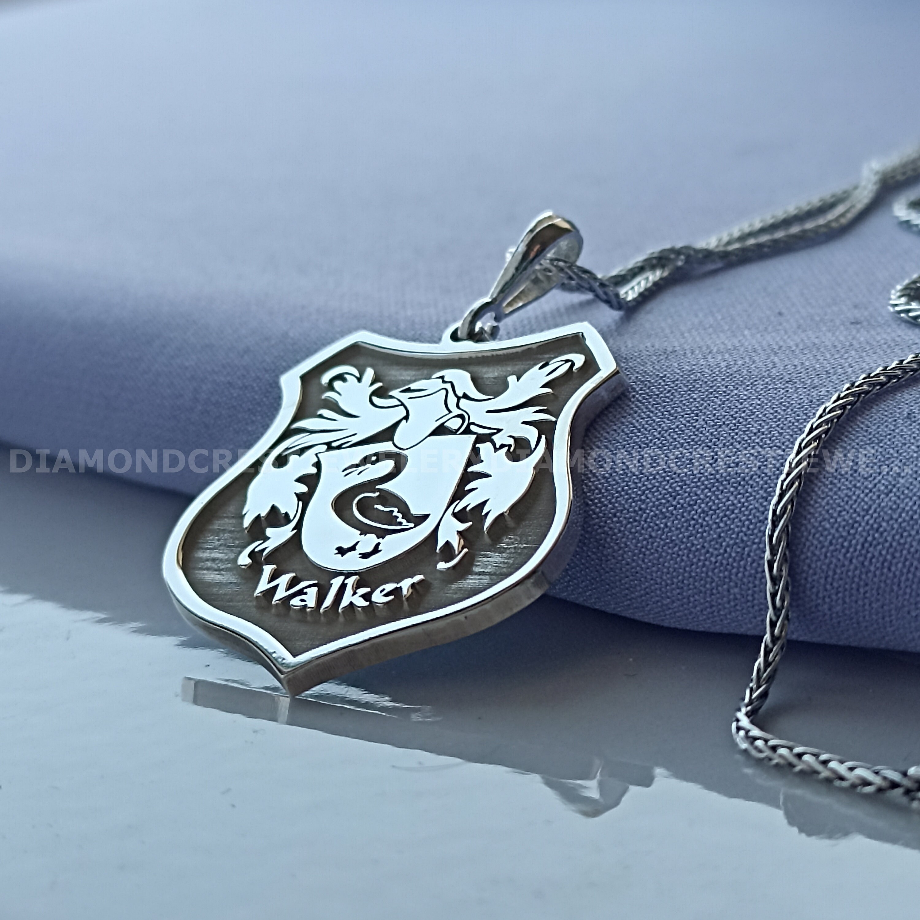 Coat of Arms Necklace, Family Crest Necklace, Custom Signet Pendant ...