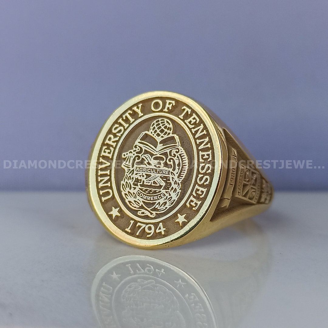 Personalized College Class Ring: Sterling Silver, Gold, or Rose Plated ...