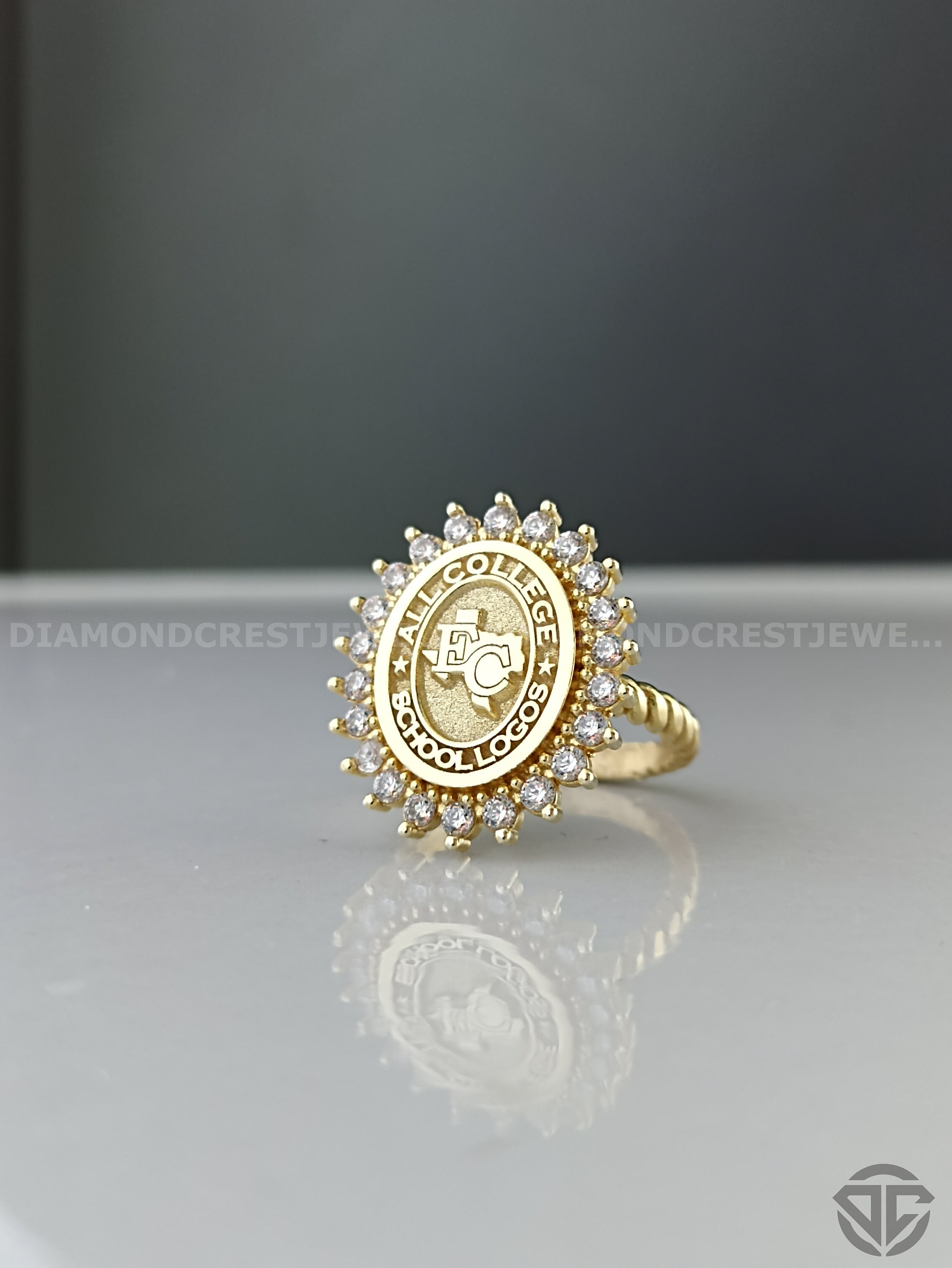 Solid Gold University Ring, Gold College Ring, College Class Ring ...