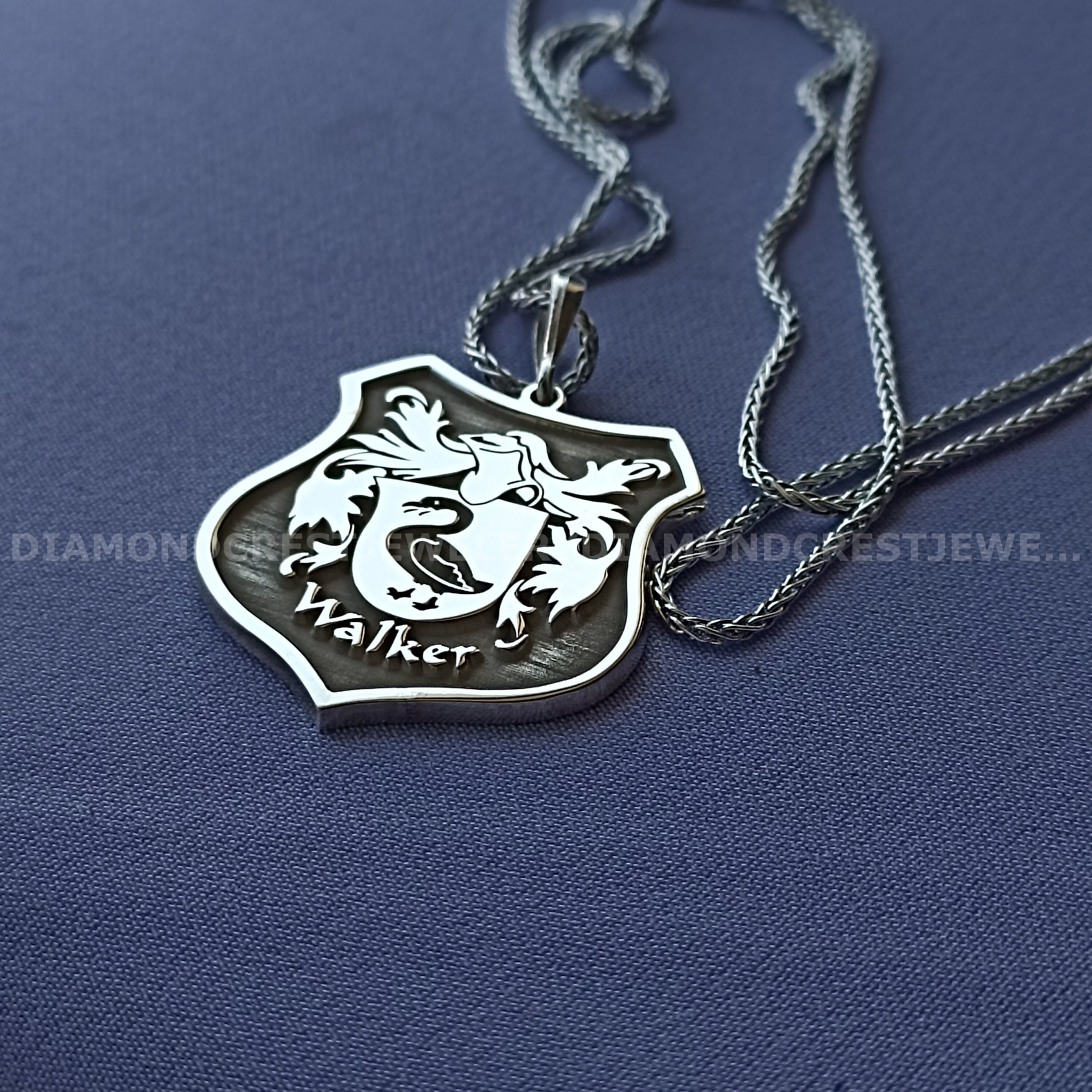 Coat of Arms Necklace, Family Crest Necklace, Custom Signet Pendant ...