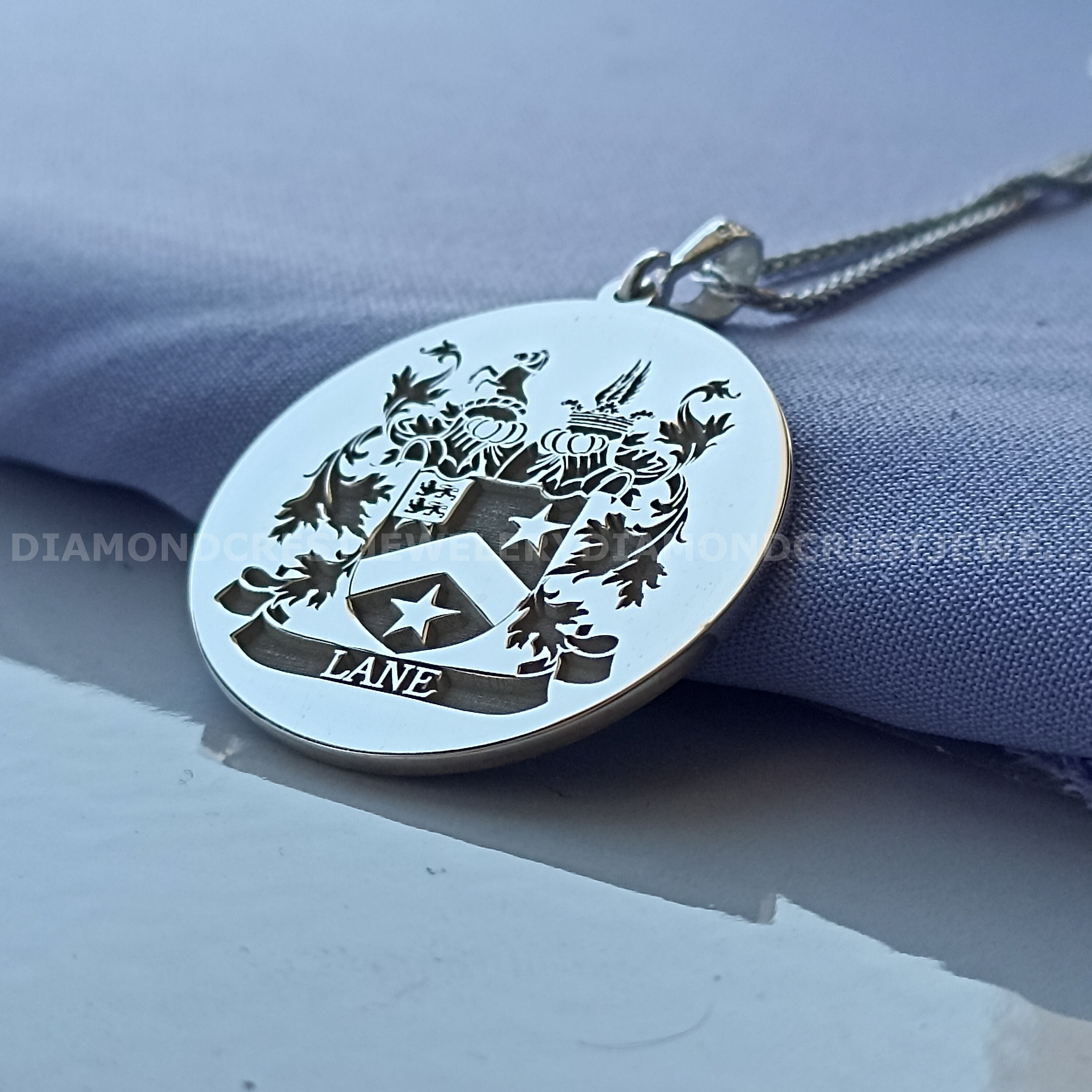 Coat of Arms Necklace, Family Crest Necklace, Custom Signet Pendant ...