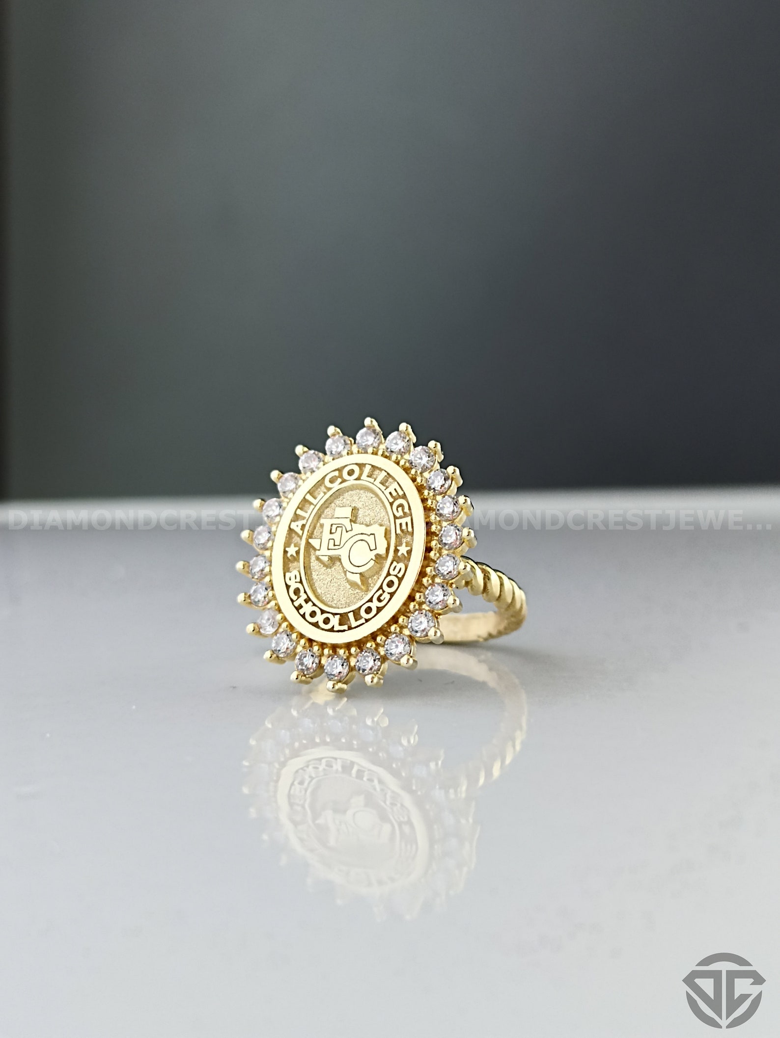 Solid Gold University Ring, Gold College Ring, College Class Ring ...
