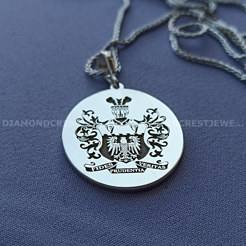 Coat of Arms Necklace, Family Crest Necklace, Custom Signet Pendant ...