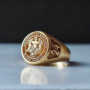 14K Gold University Ring, 14K College Ring, College Class Ring ...
