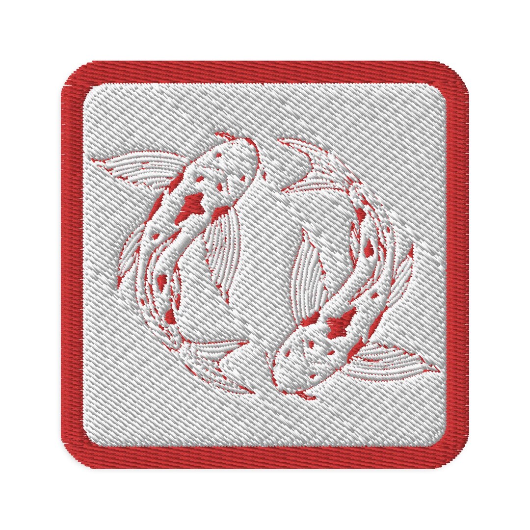 Koi Fish Patch Koi Fish Sew on Japan Patch Koi Fish Embroidered Patch Koi Fish Appliqués Badge ...