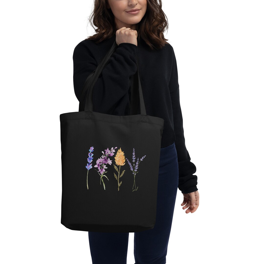Boho Floral Tote Bag, Tote Bag Aesthetic, Cute Tote Bag, Floral Tote ...