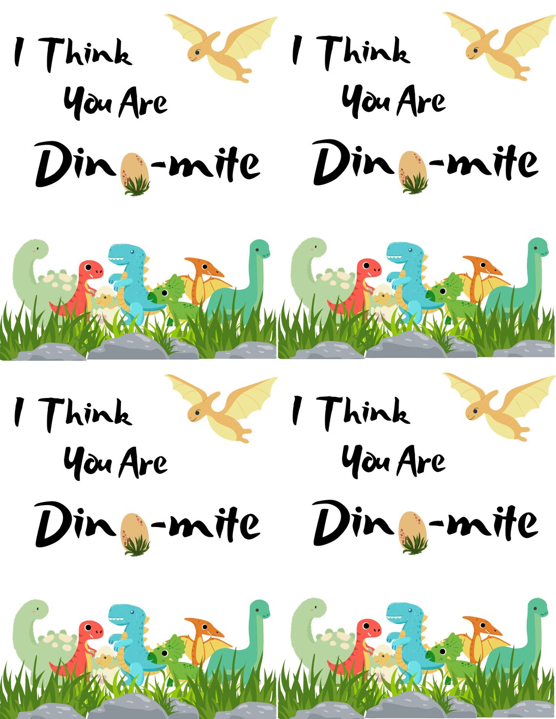 Dino-mite Valentines Day Printable Card - Etsy