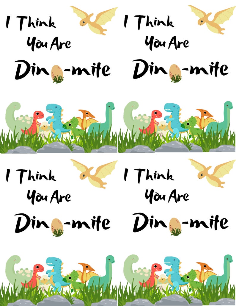 Dino-mite Valentines Day Printable Card - Etsy