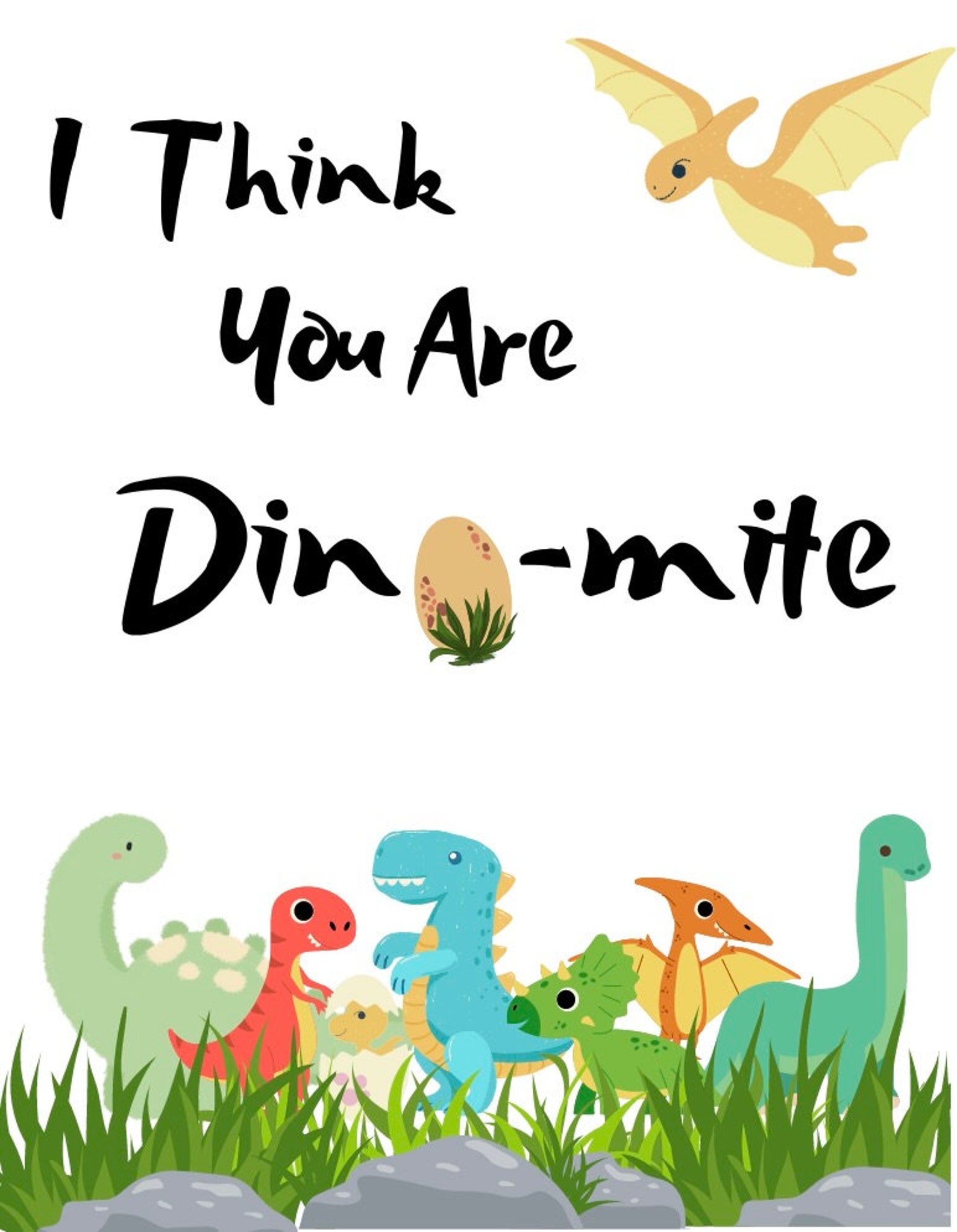Dino-mite Valentines Day Printable Card - Etsy