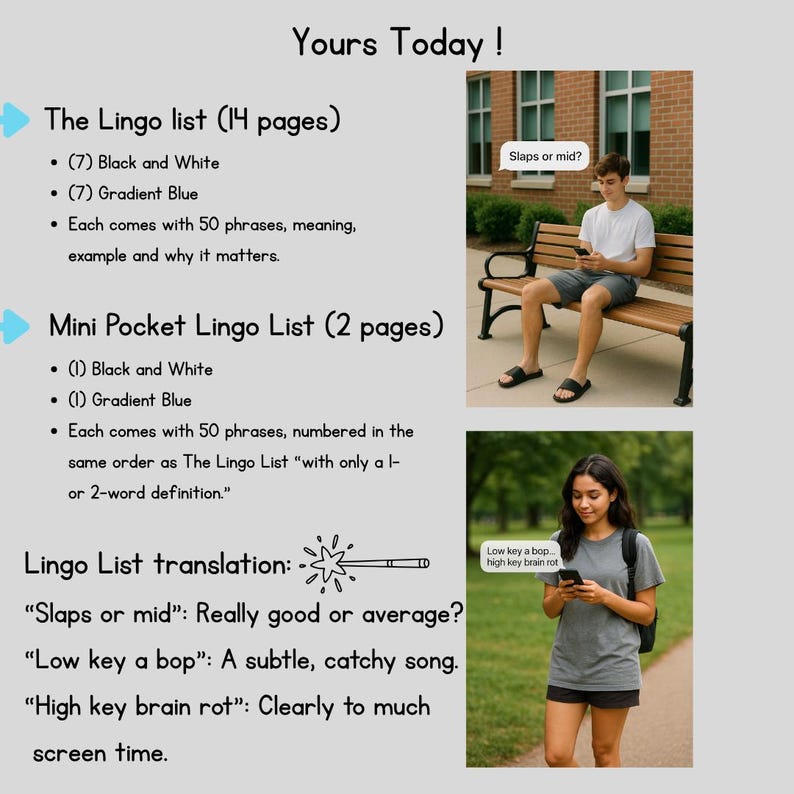 Gen Z & Alpha Slang Decoder 2025: Lingo List (digital Download) - Etsy UK