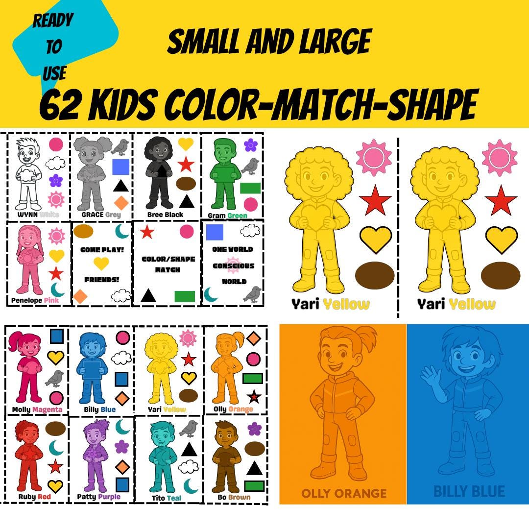 Color and Shape Matching Cards for Kids – Printable Flashcards With ...