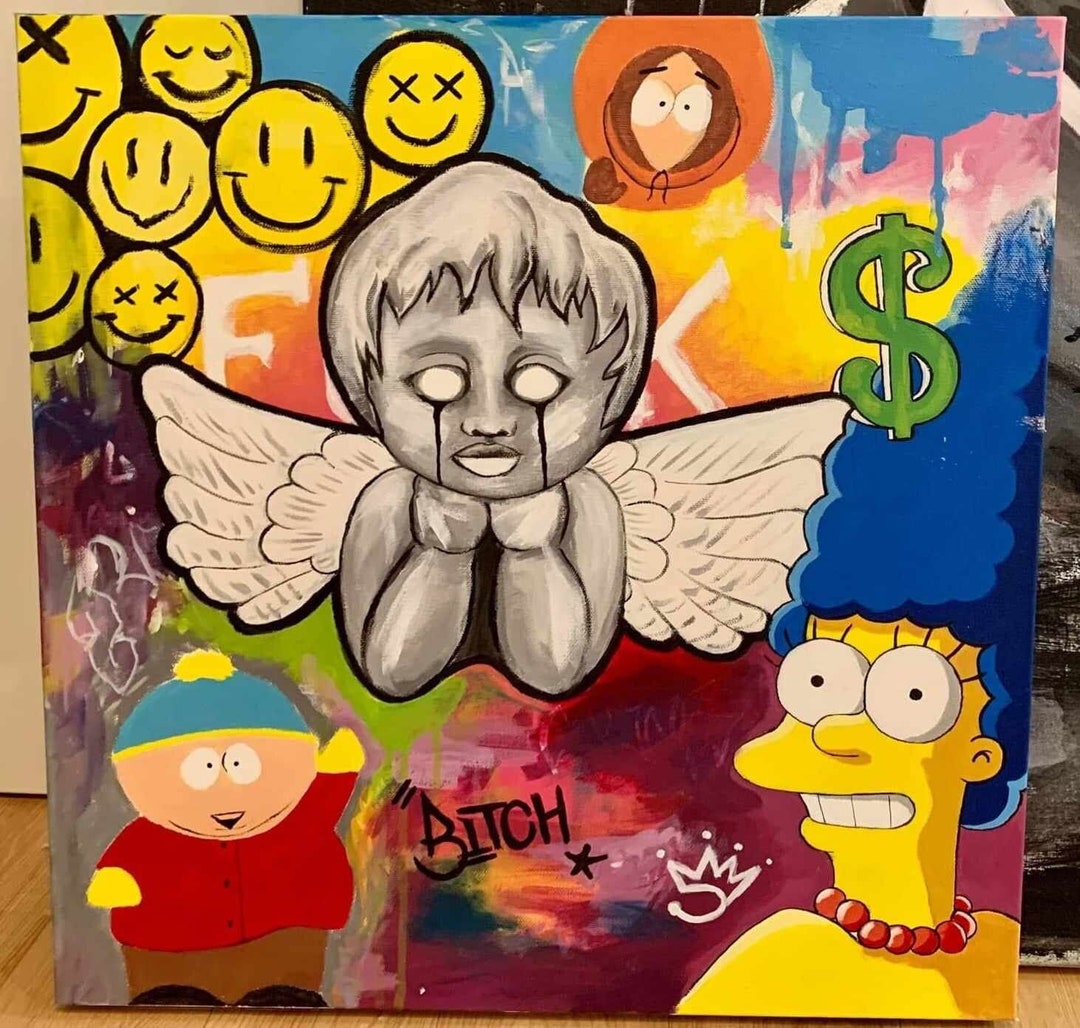 Cartoons-acrylic on Canvas - Etsy