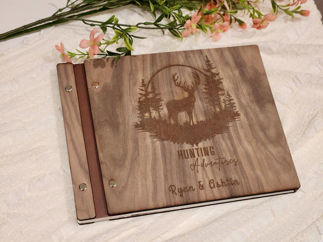 Personalized Deer Hunting Photo Album: Engraved Wooden Scrapbook - Etsy