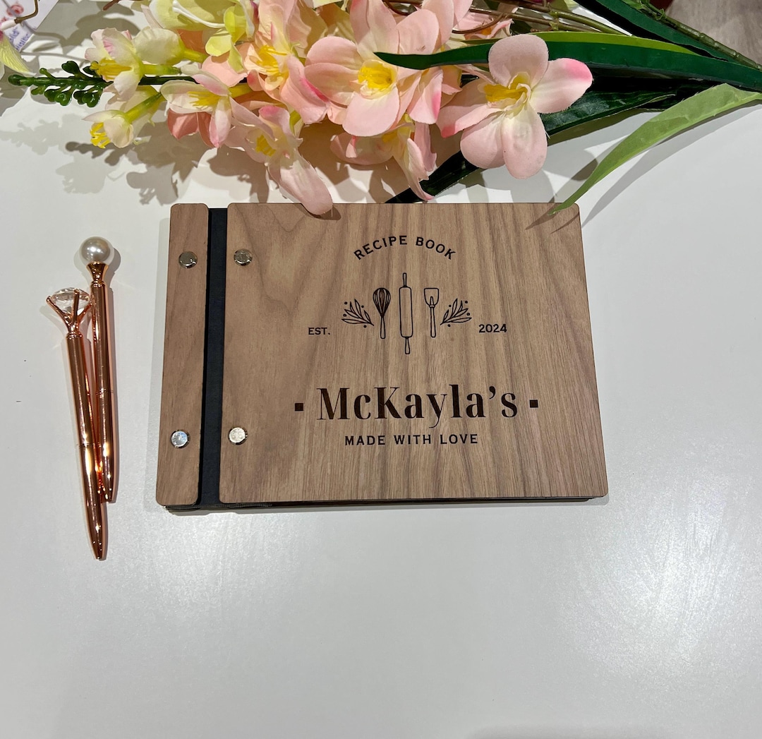 Custom Recipe Book-personalized Blank Cookbook/wooden Binder Family ...