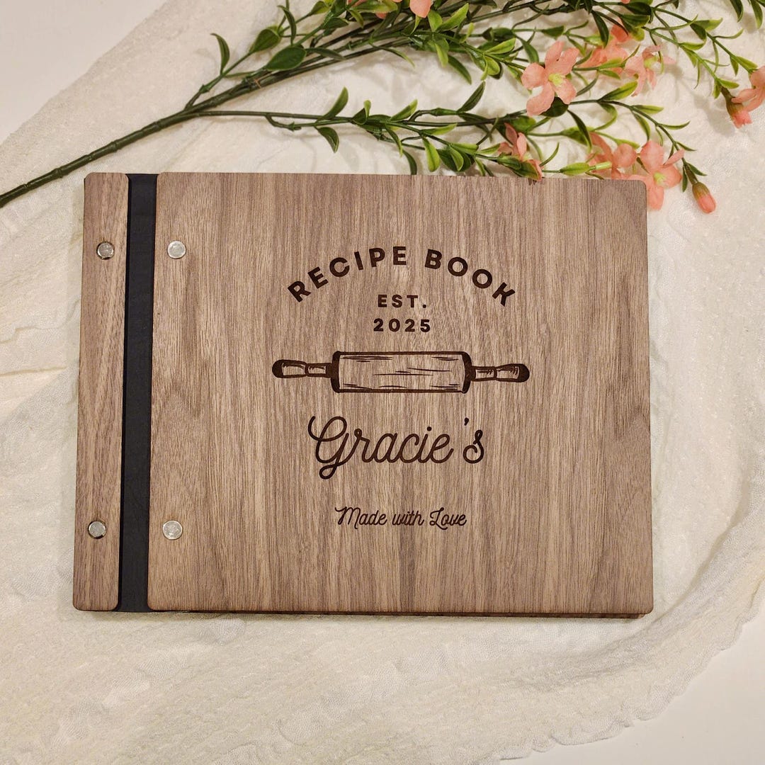 Personalized Cook Book Unique Moms Gift Wooden Recipe Book Binder, 5th ...
