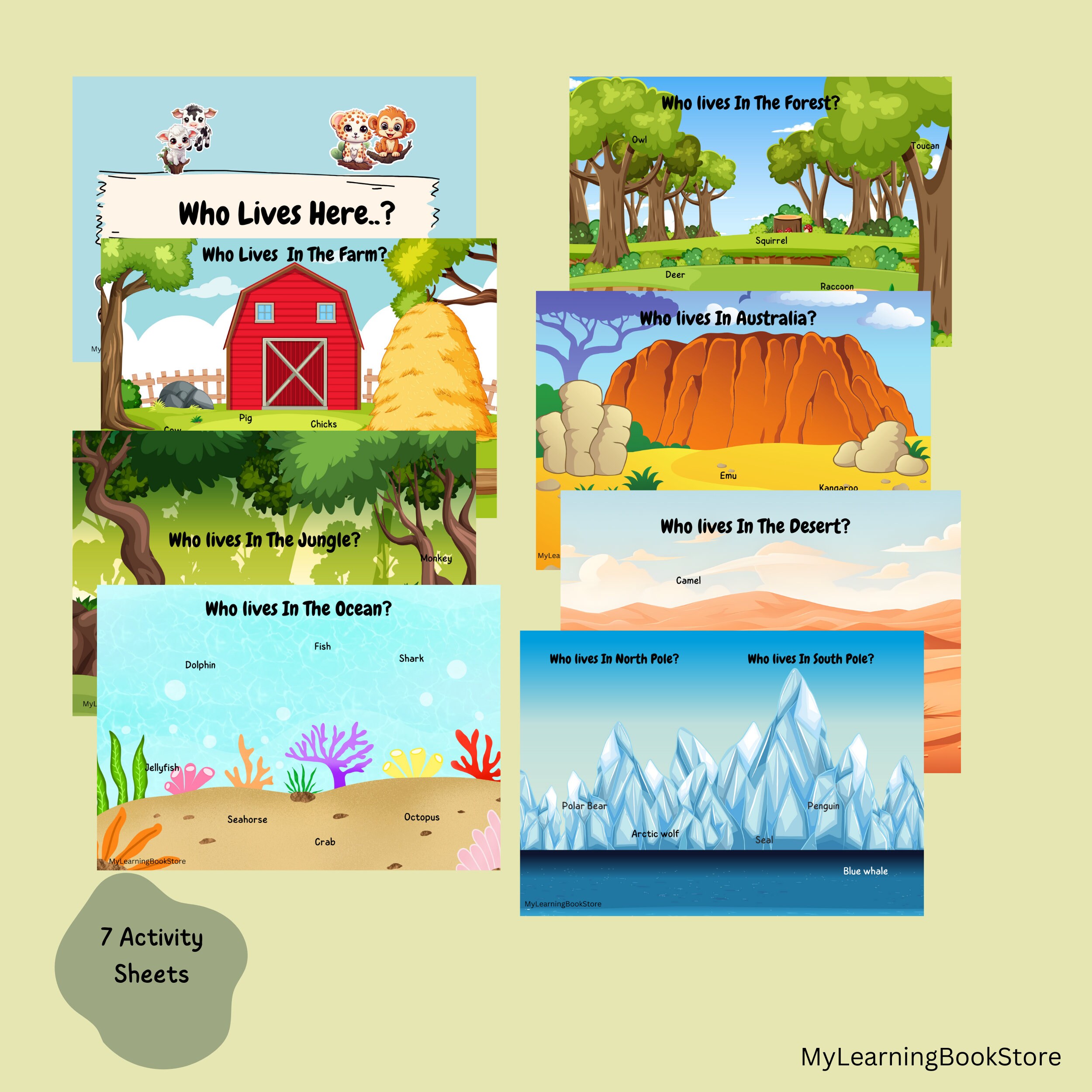Animal Habitats Printable for Preschool Montessori Special Needs ...