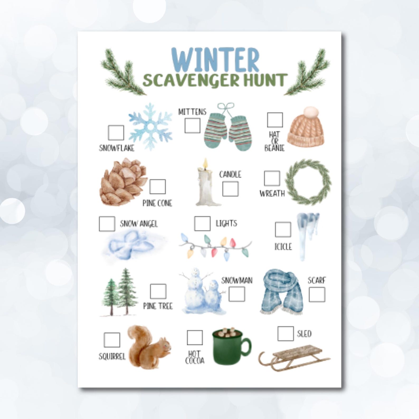 Seasons Scavenger Hunt Bundle | Printable Outdoor Activity | Spring ...