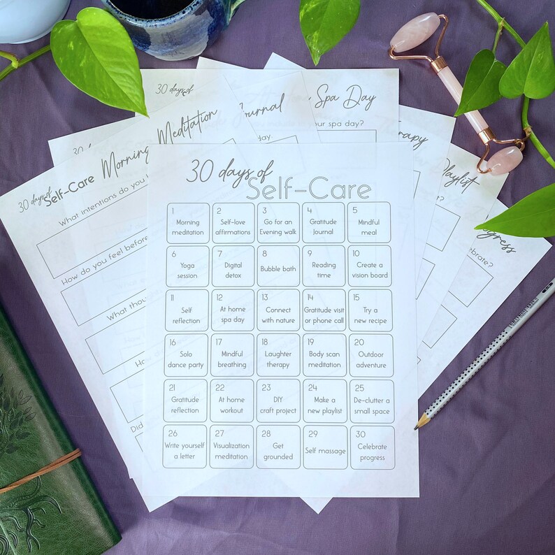 30-day Self-care Journal Printable | Daily Self-care Activities ...