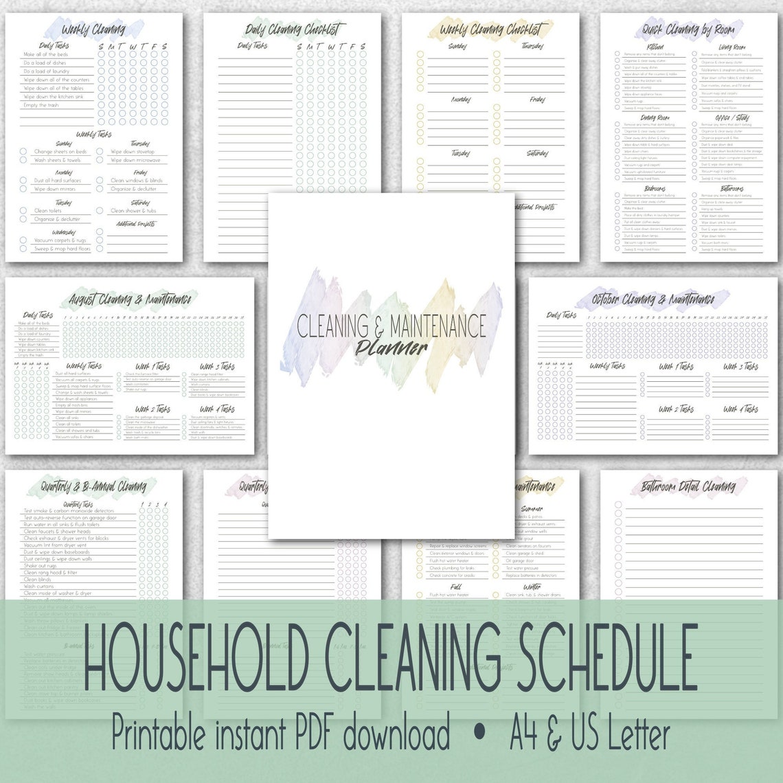 Cleaning Schedule Printable, Printable Cleaning Checklist, Household ...