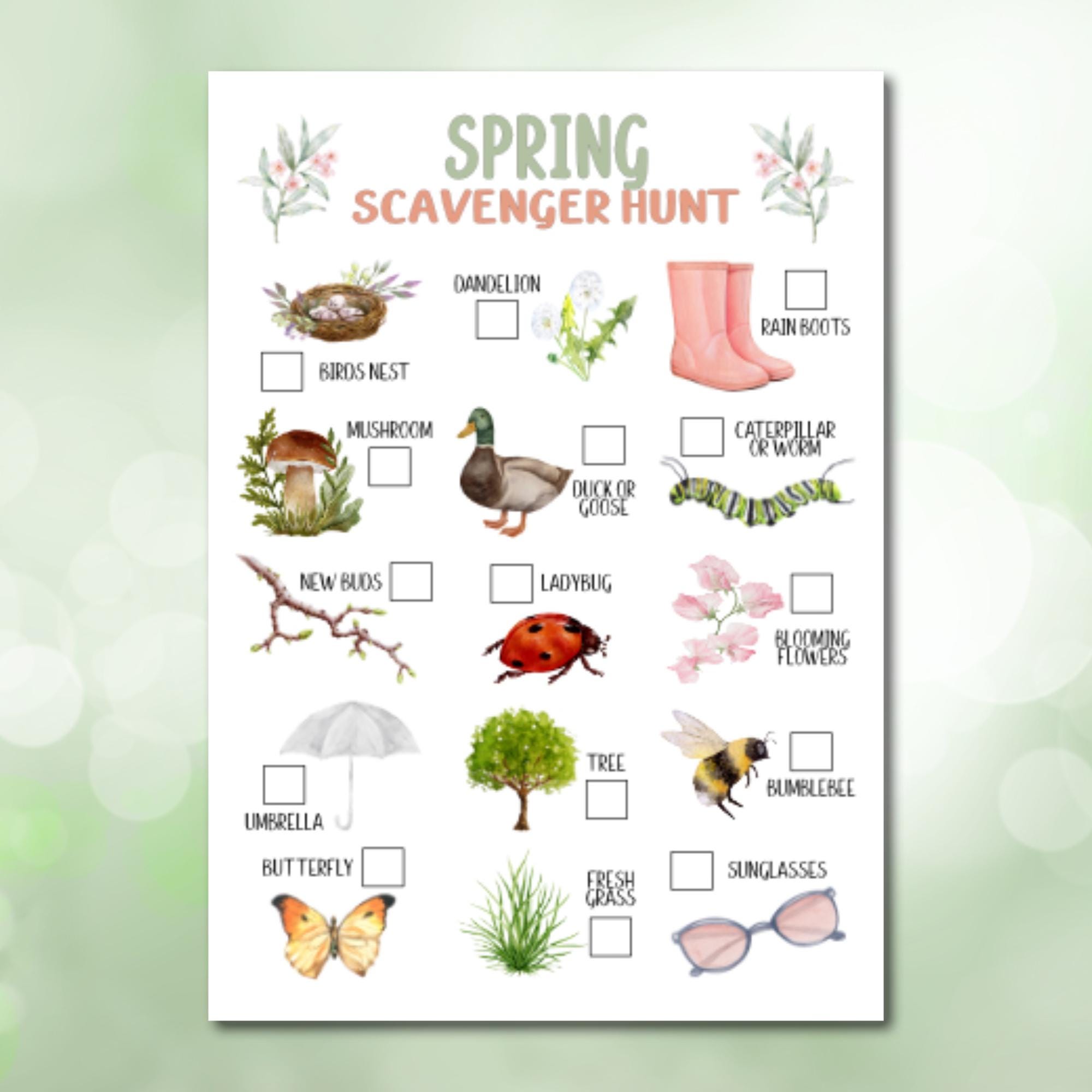 Seasons Scavenger Hunt Bundle | Printable Outdoor Activity | Spring ...